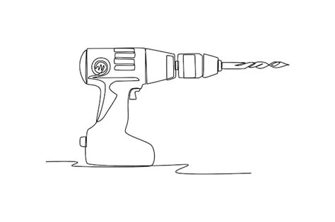 Premium Vector Continuous One Line Drawing Construction Tools Concept