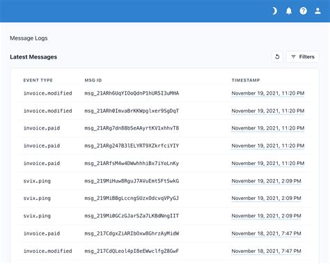 Filtering Logs Svix Docs