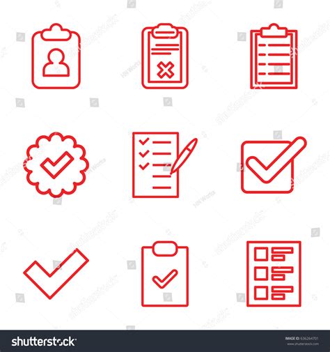 Checkbox Icons Set Set Of 9 Checkbox Outline Royalty Free Stock Vector 636264701