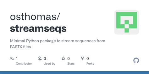 Github Osthomasstreamseqs Minimal Python Package To Stream
