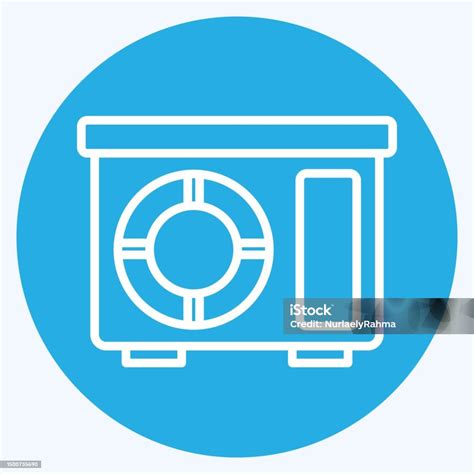 아이콘 아웃 도어 유닛 에어컨 기호와 관련이 있습니다 파란 눈 스타일 심플한 디자인 편집 가능 간단한 그림 기체 물리 구조에