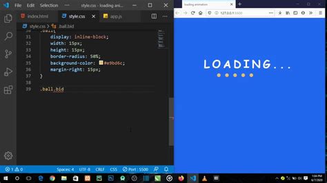 loading animation using html css and javascript animated balls youtube