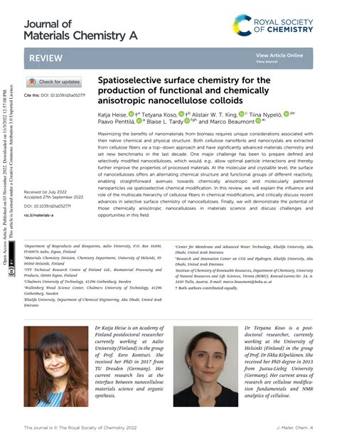 Pdf Spatioselective Surface Chemistry For The Production Of