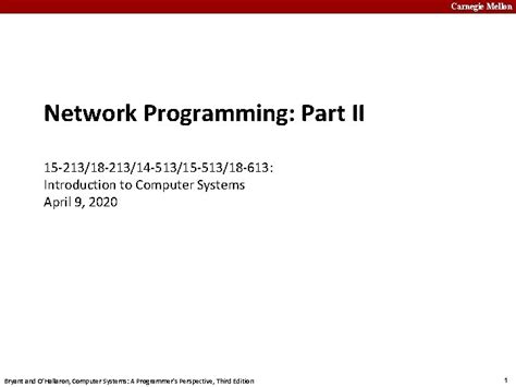 Carnegie Mellon Network Programming Part Ii 15 21318