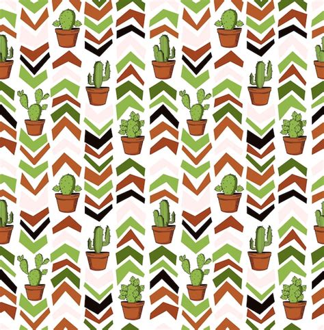 Premium Vector Cactus Seamless Pattern