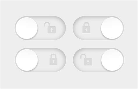 Blocked And Unlocked Toggle Switch Buttons Material Design Switch