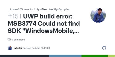Uwp Build Error Msb3774 Could Not Find Sdk Windowsmobile Version 10 0 22621 0 · Issue 151