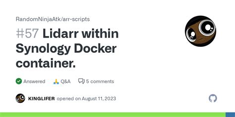 Lidarr Within Synology Docker Container RandomNinjaAtk Arr Scripts