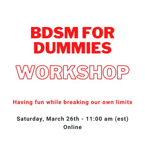 Online Workshop BDSM For Dummies Sex Academy International