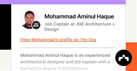 Mohammad Aminul Haque Job Captain At Jge Architecture Design The Org