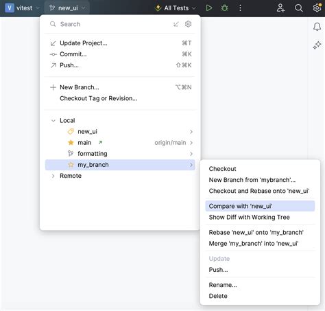 Manage Git Branches WebStorm Documentation