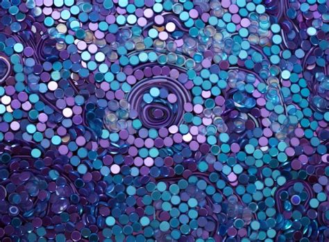 Abstract Background With Blue Sequins And Circles In The Form Of A