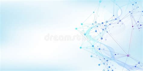 Digits Abstract Background With Connected Line And Dots Web Cover Digital Neural Networks