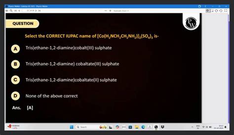 Select The Correct Iupac Name Of Left[ Mathrm{co} Left Mathrm{h}{2} Ma