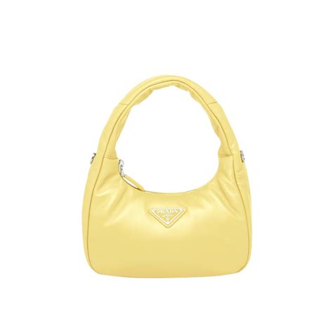 프라다 소프트 패딩 나파 레더 미니백 시트론 옐로우 Prada Kream