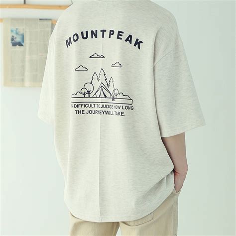 모다로코 남자 오버핏 반팔 티 마운트 레터링 프린팅 5부 7부 여름 면 박스 커플 시밀러룩 4컬러 위시버킷