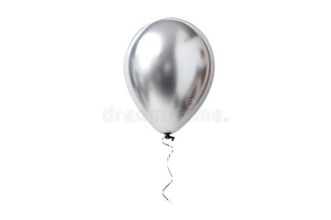 Silver Balloon With String Attached To It S End Generative Ai Stock