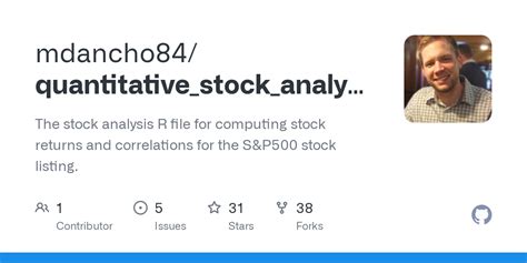 Github Mdancho84quantitativestockanalysistutorial The Stock