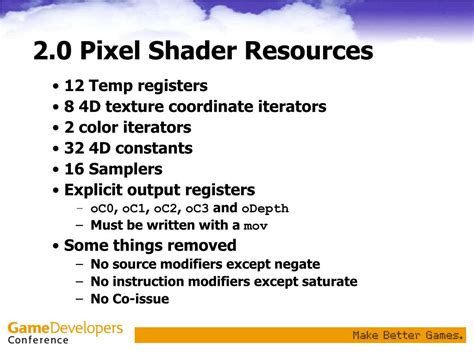 Ppt Introduction To The Directx 9 Shader Models Powerpoint