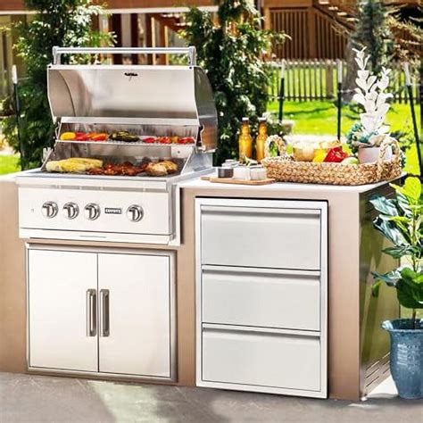 Double Drawer 13w X 20 5h X 23d Flush Mount Stainless Steel Outdoor
