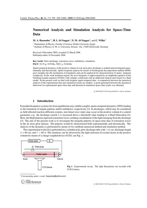 pdf numerical analysis and simulation analysis for space‐time data