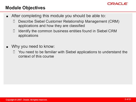 module 1 introducing siebel applications