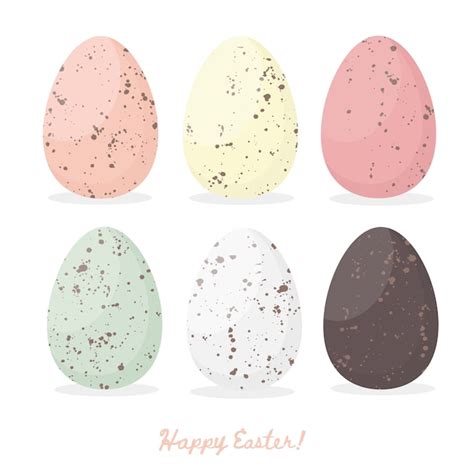 Premium Vector Happy Easter Set Of Easter Eggs With Different Spot