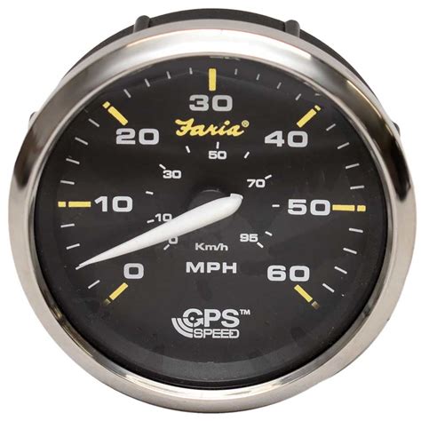 Faria Boat Gps Speedometer Gauge Sgp123a 3 1 4 Inch Silver Black