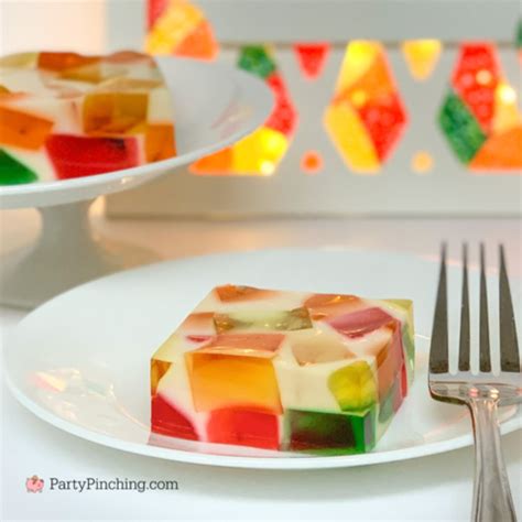 Stained Glass Jello Squares Holiday Broken Glass Jello Dessert Recipe