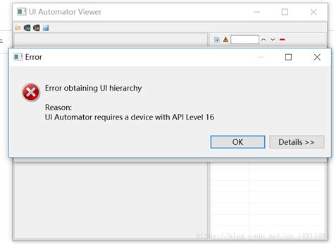 Ui Automator Viewer ：error Obtaining Ui Hierarchy Reason： Requires A Device With Api Level 16