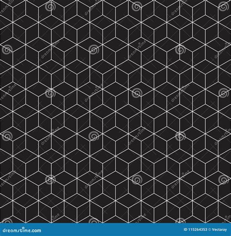 Seamless Wireframe Cubic Abstract Geometric Isometric Pattern Background Texture Stock