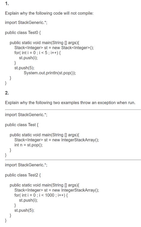 Solved 1 Explain Why The Following Code Will Not Compile Chegg Com