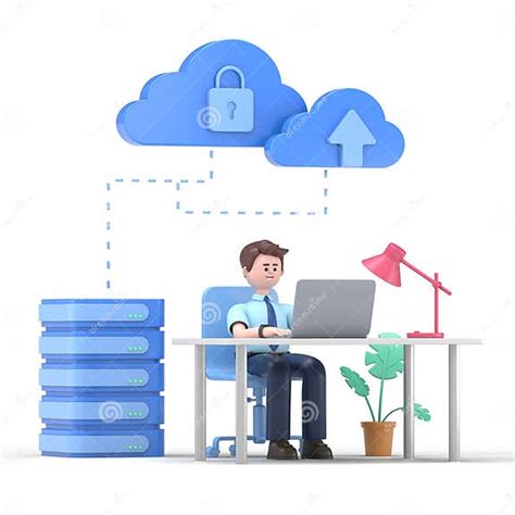 Cloud Computing Concept Set Cloud Service Server For Storing And Processing Data Stock