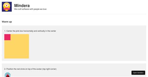 Mindera Interview Codesandbox