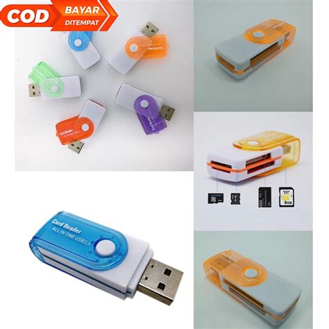 Jual Card Reader Usb Putar 4 Slot Card Reader 4in1 Multi Memory