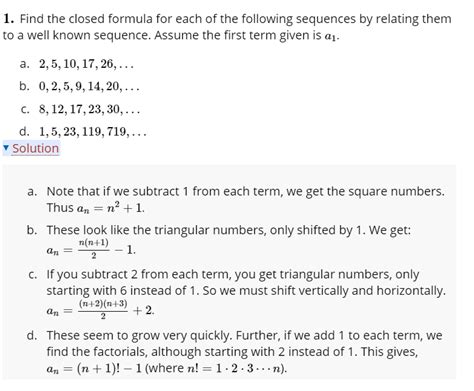 Solved Find The Closed Formula For Each Of The Following Chegg