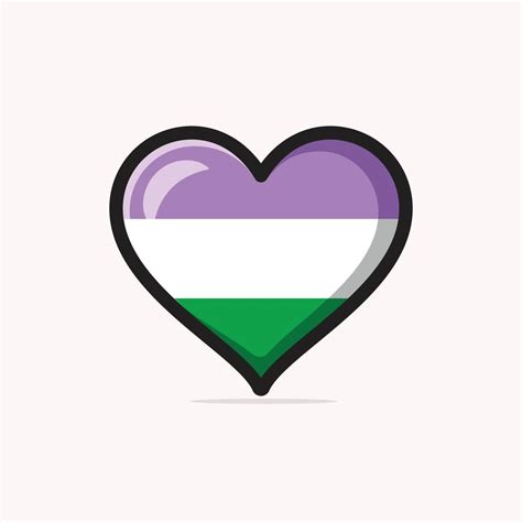 Genderqueer Flag In Heart Shape Vector Illustration 17102417 Vector Art