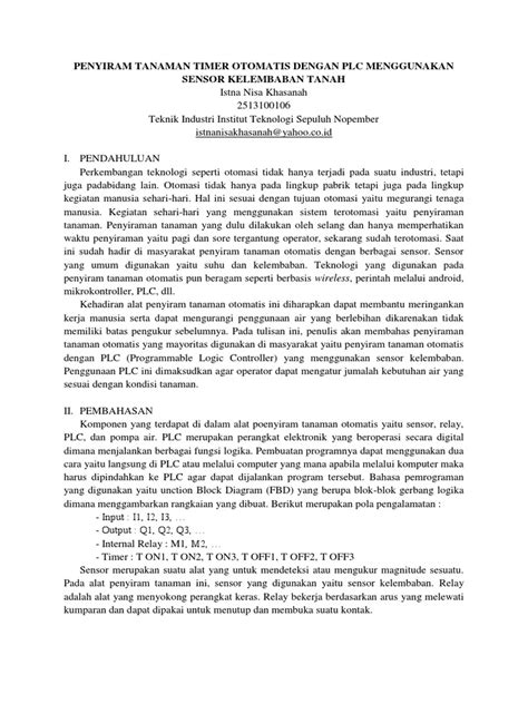 Pdf Penyiram Tanaman Timer Otomatis Dengan Plc Menggunakan Sensor Kelembaban Tanah Dokumentips