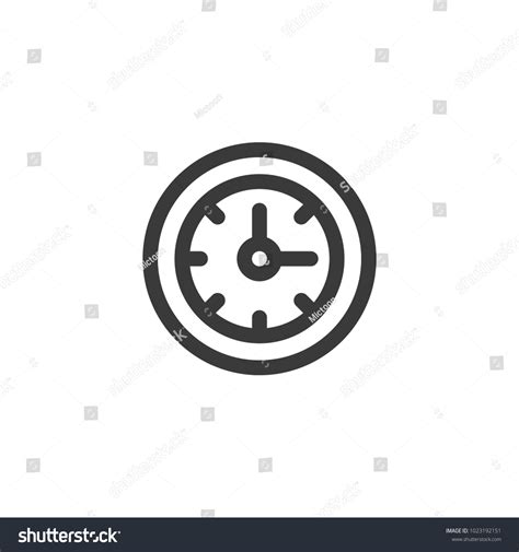 Simple Outline Time Clock Icon Symbol Stock Vector Royalty Free 1023192151 Shutterstock