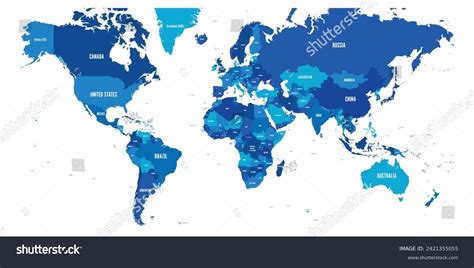 Map World Mercator Projection High Detailed Stock Vector Royalty Free 2421355055 Shutterstock