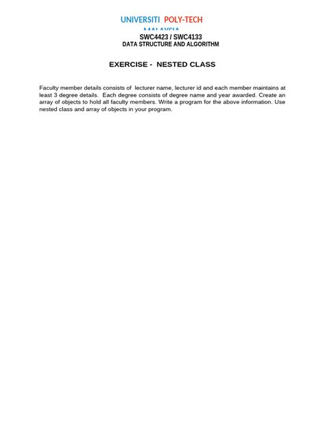 nested class programming qs pdf
