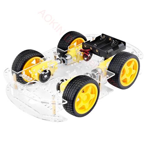 4wd Smart Robot Car Chassis Kits With Speed Encoder 4wd And Battery Box