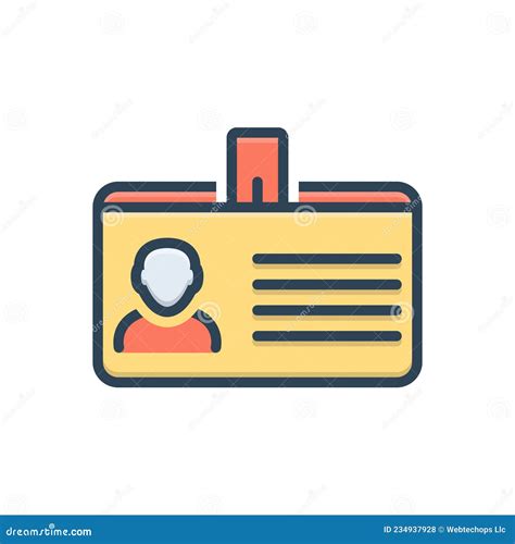 Color Illustration Icon For Identity Id Card And Identification Stock Illustration