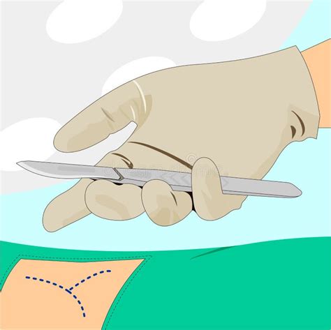 Hand Holding Scalpel Stock Vector Illustration Of Blade 16785951