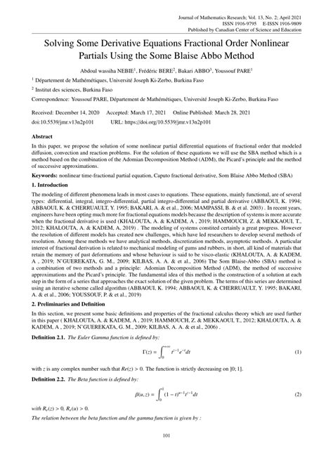 Pdf Solving Some Derivative Equations Fractional Order Nonlinear