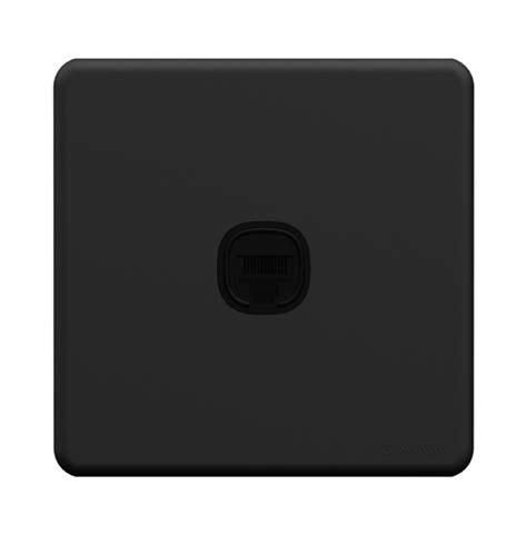 Cat 6 Data Socket With Shutter Orange Enigma Gunmetal Elecshop Lk