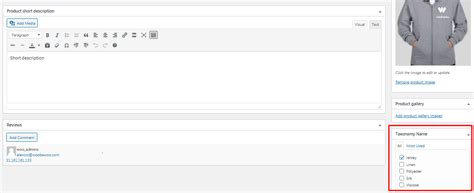 Product Filtering By Custom Taxonomy Manually Woobewoo
