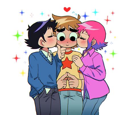 Ramona Flowers Scott Pilgrim And Wallace Wells Scott Pilgrim And 1 More Drawn By Guruo Gur