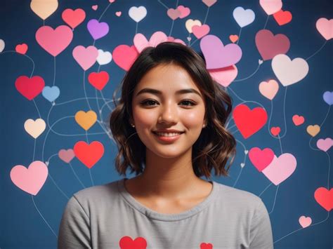 Premium Photo A Woman With A Heart Shaped Pattern On Her Face And A