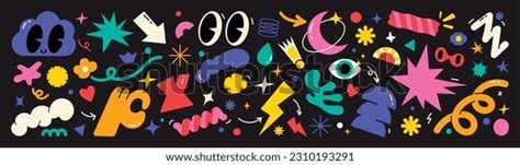 Set Abstract Retro Geometric Shapes Vector Stock Vector Royalty Free 2310193291 Shutterstock